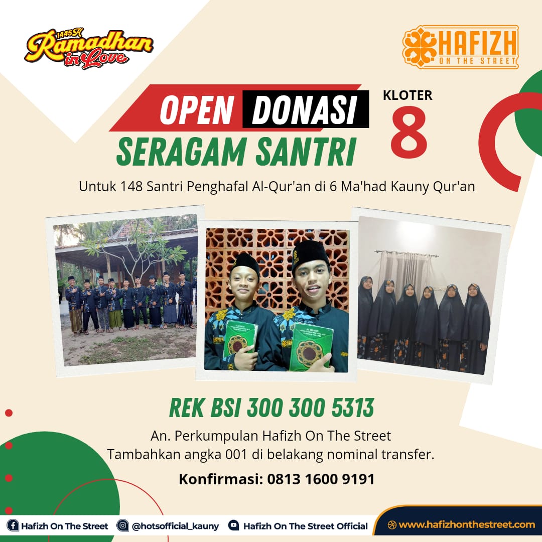 Open Donasi Seragam Santri – Hafizh On The Street
