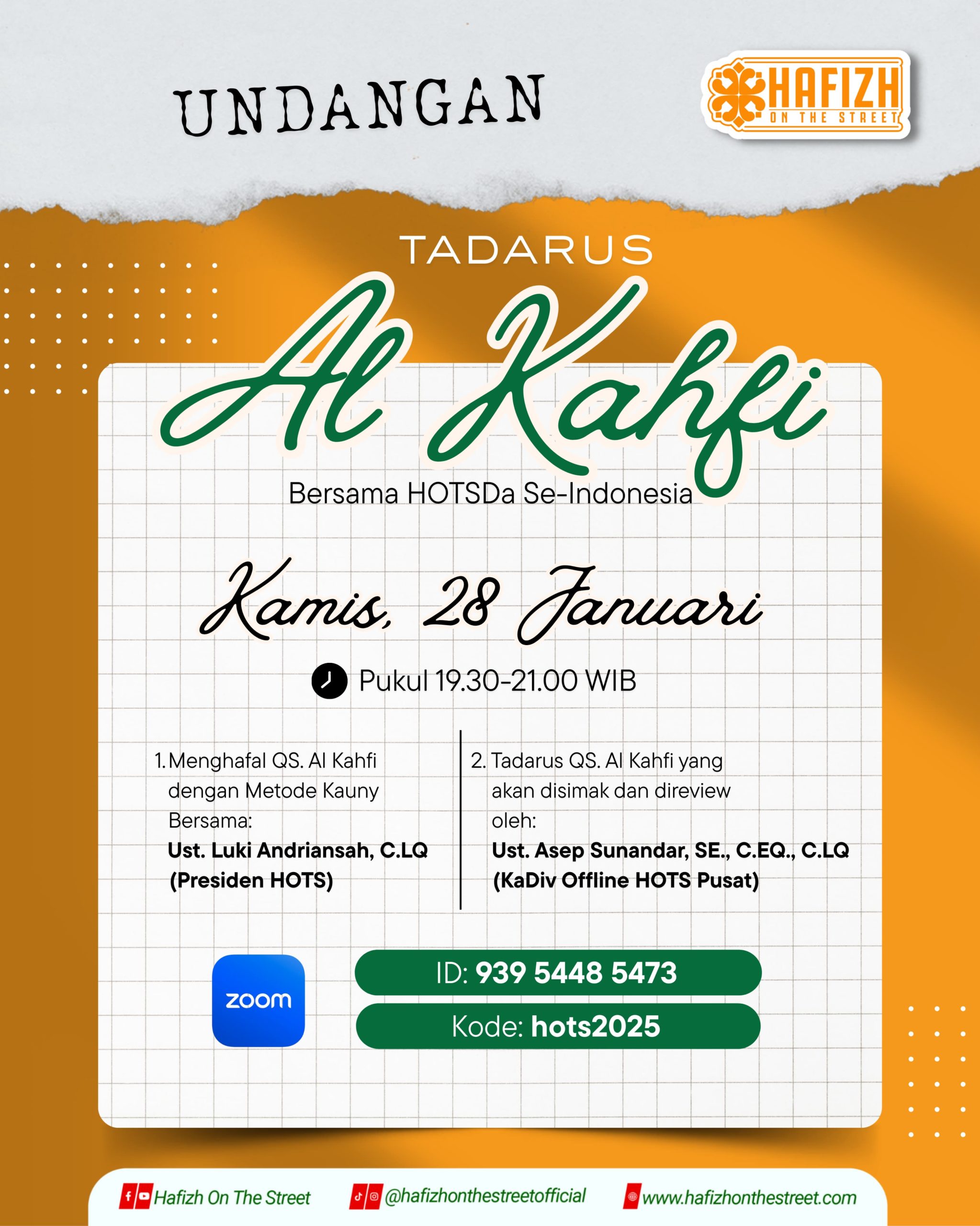 Undangan Tadarus Al-Kahfi Bhersama HOTSDa se Indonesia – Hafizh On The ...